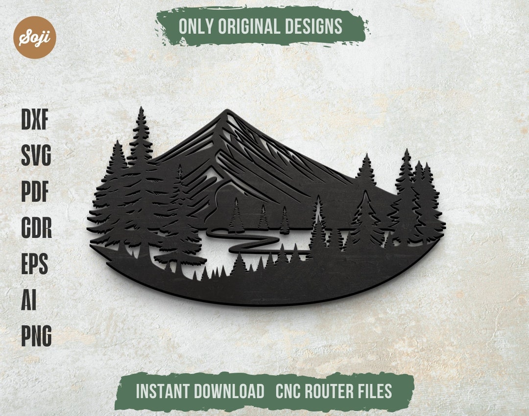Mountains Svg Laser Cut Files Mountains Dxf File Cricut Svg - Etsy