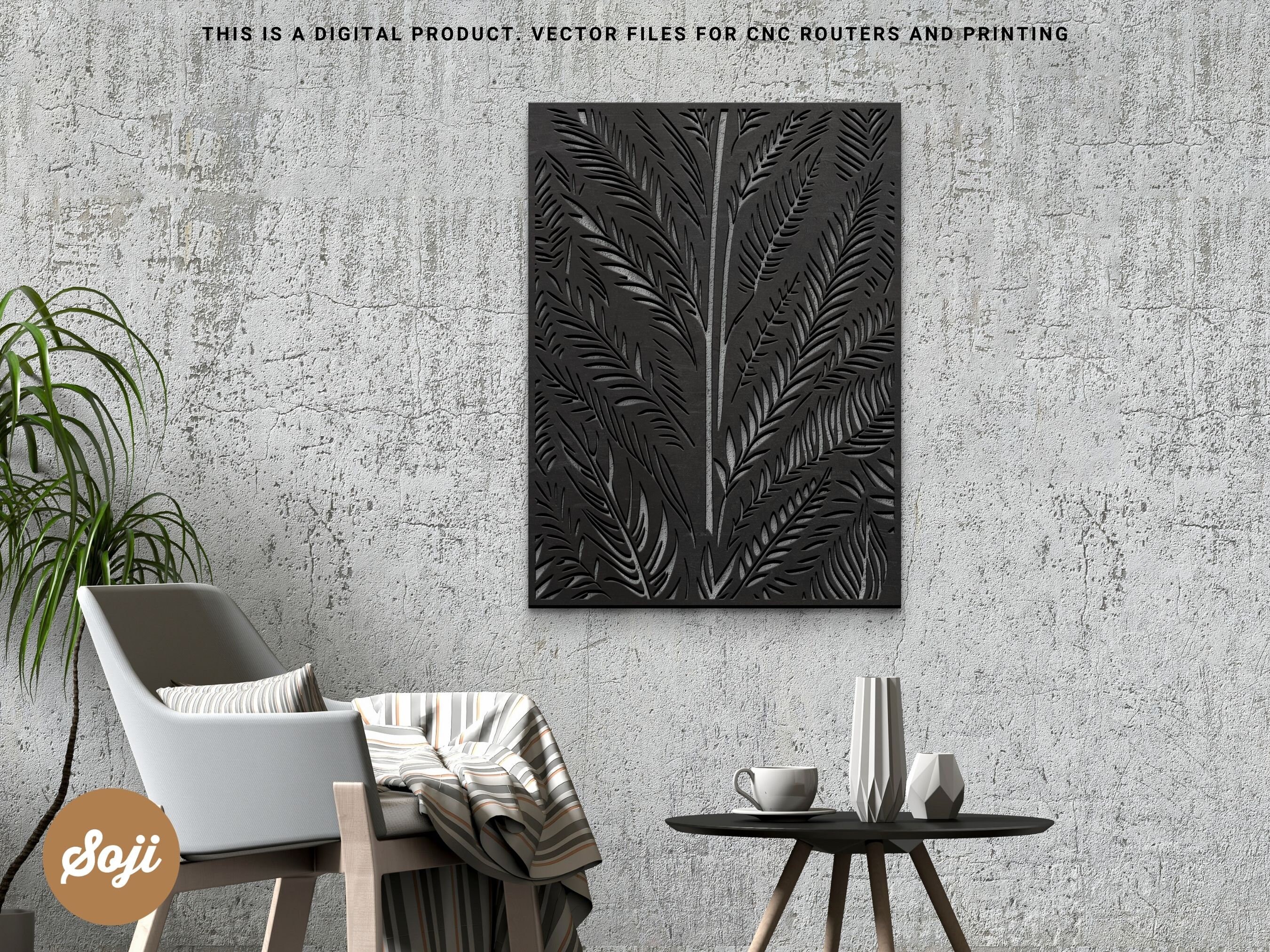 Palm Leaves Panel Svg Laser Cut Files Dxf File Cricut Svg Files Cnc ...