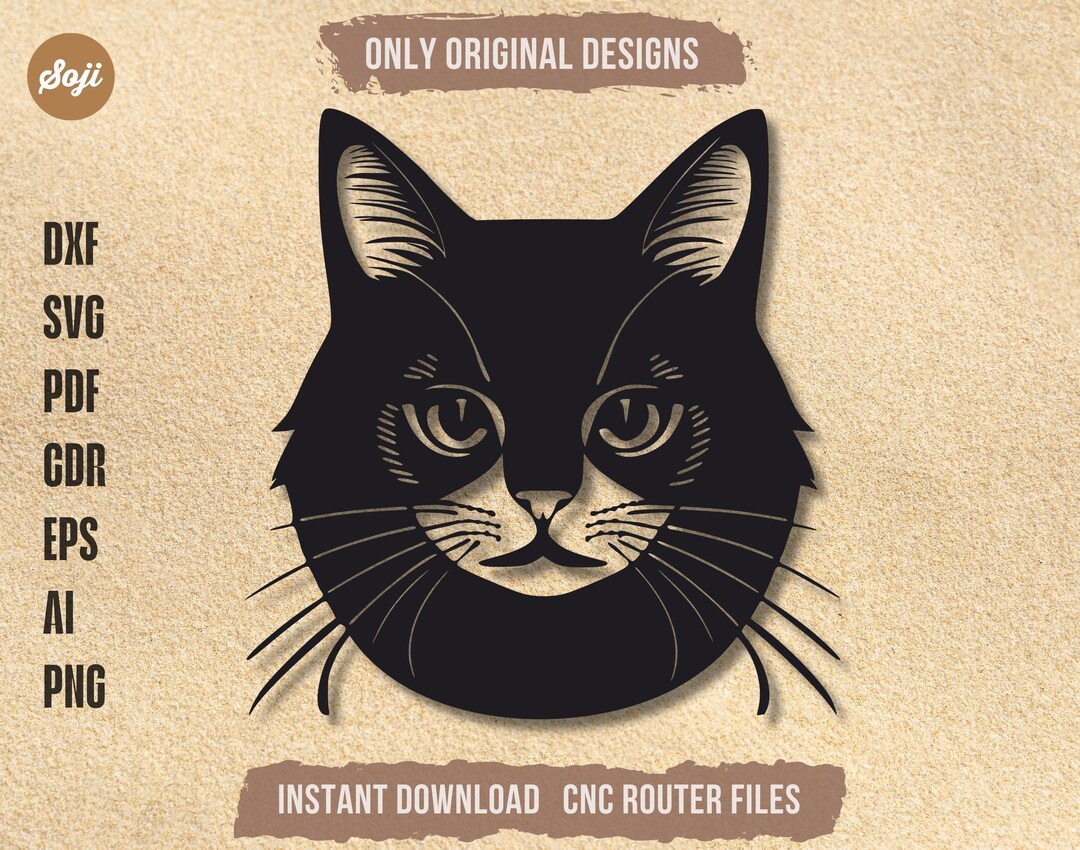 Cat Svg Laser Cut Files Dxf File for Laser Cats Cricut Svg Cnc Router ...