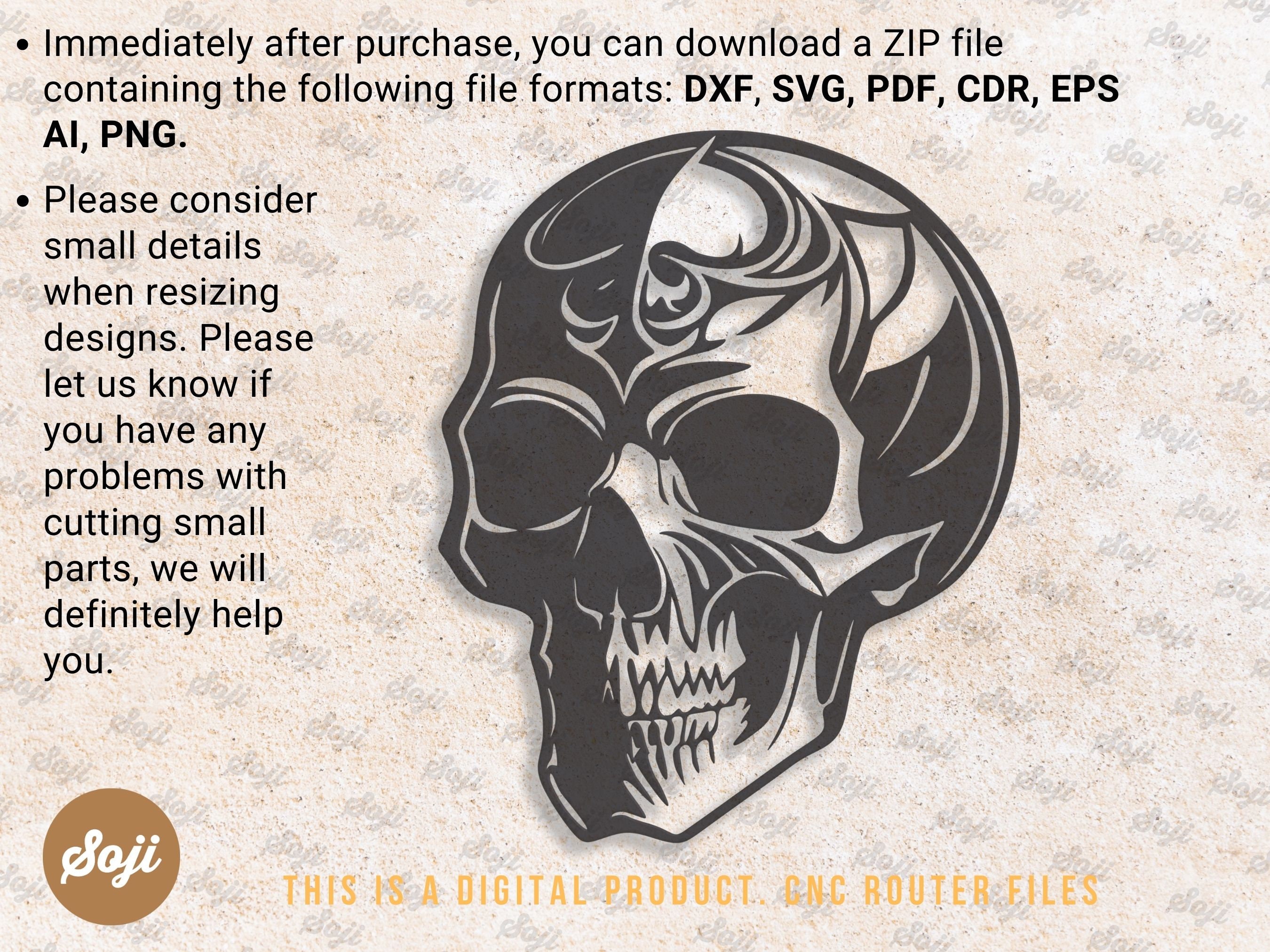 Skull Svg Laser Cut Files Dxf File for Laser Cricut Svg Files Cnc ...