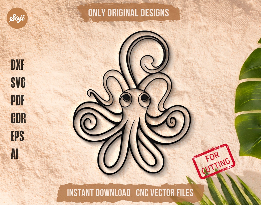 Octopus Svg Laser Cut Files Dxf File for Plasma Animal Cricut Svg Cnc ...