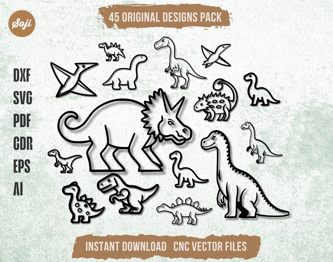 Dinosaur Svg Bundle Digital Prints Dino Dxf File Baby Dinosaur Bundle ...