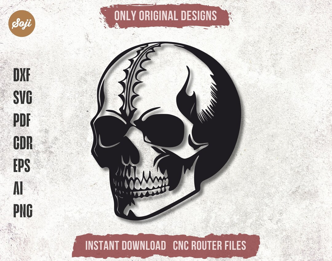 Skull svg laser cut files Dxf file for laser Cricut svg files Cnc ...