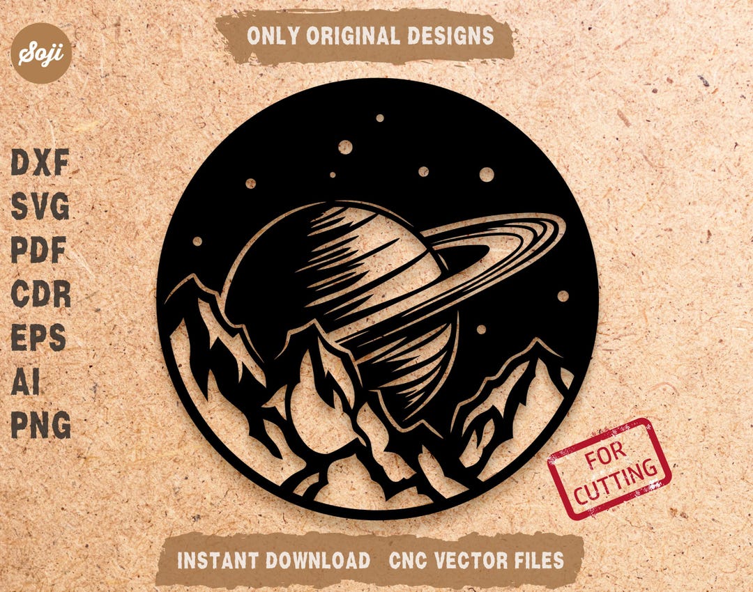 Saturn SVG – Laser Cut Dxf Cdr Vector File for Cnc, Cricut, Glowforge ...