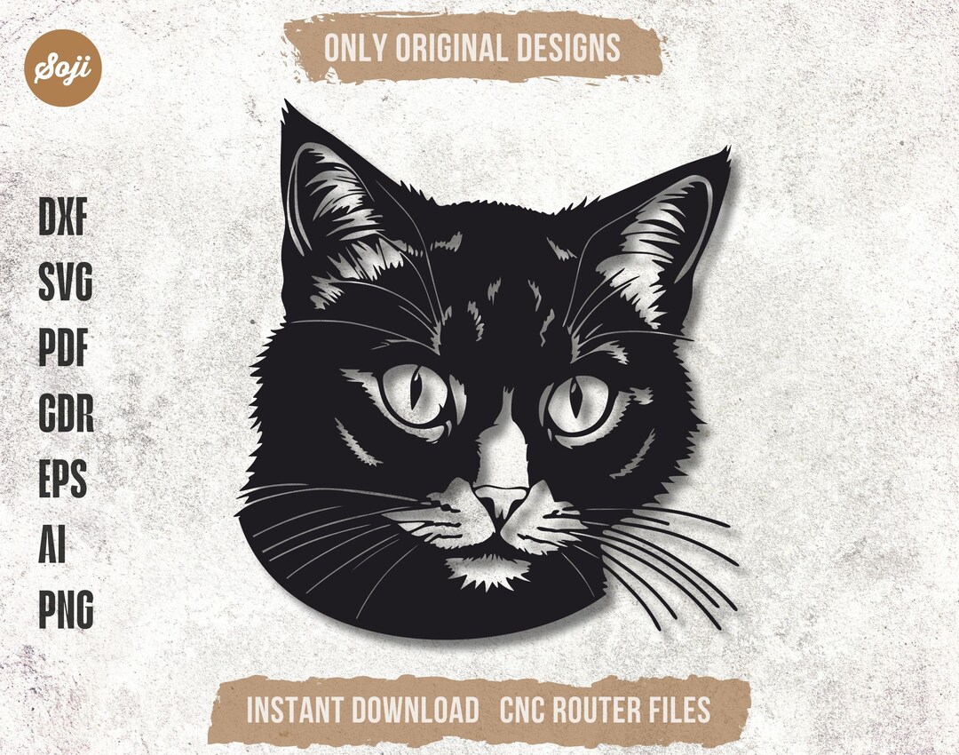 Cat Svg Laser Cut Files Dxf File for Laser Cats Cricut Svg Cnc Router ...