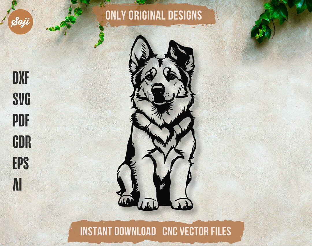 Dog Svg German Shepherd Dxf File Digital Prints Cnc Router Files for ...