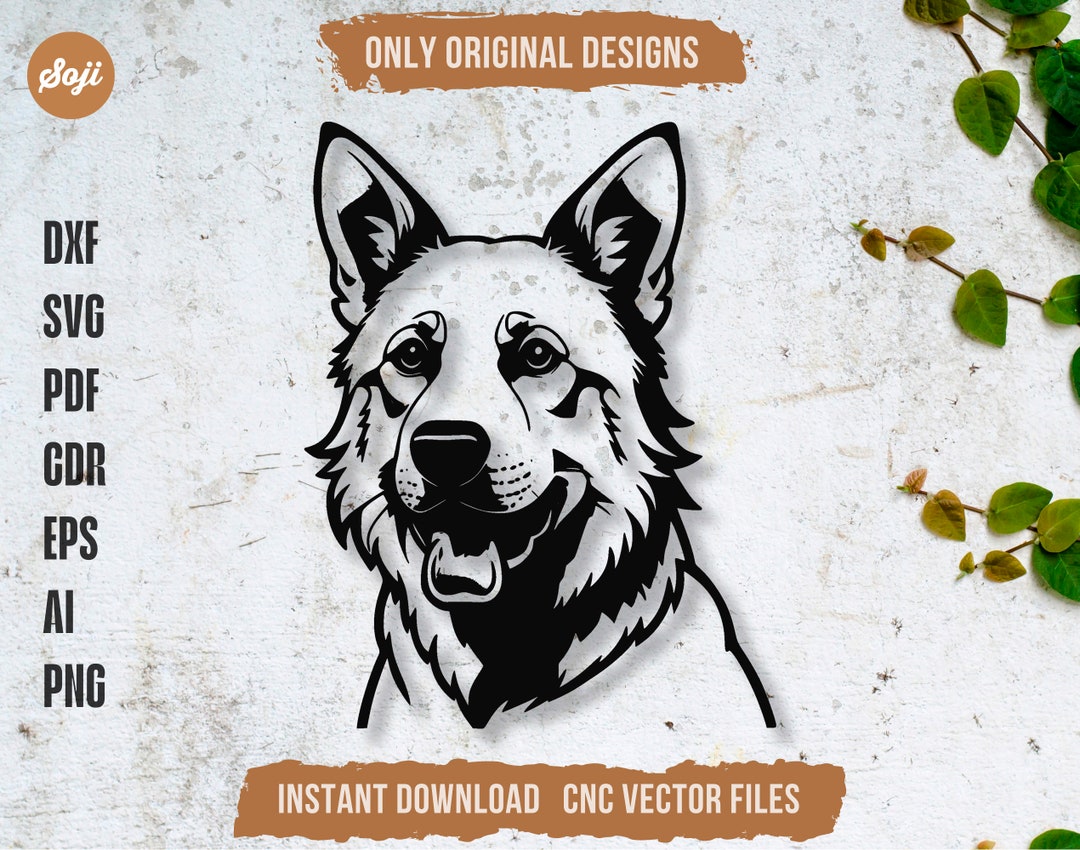 Dog Svg German Shepherd Dxf File Digital Prints Cnc Router Files for ...