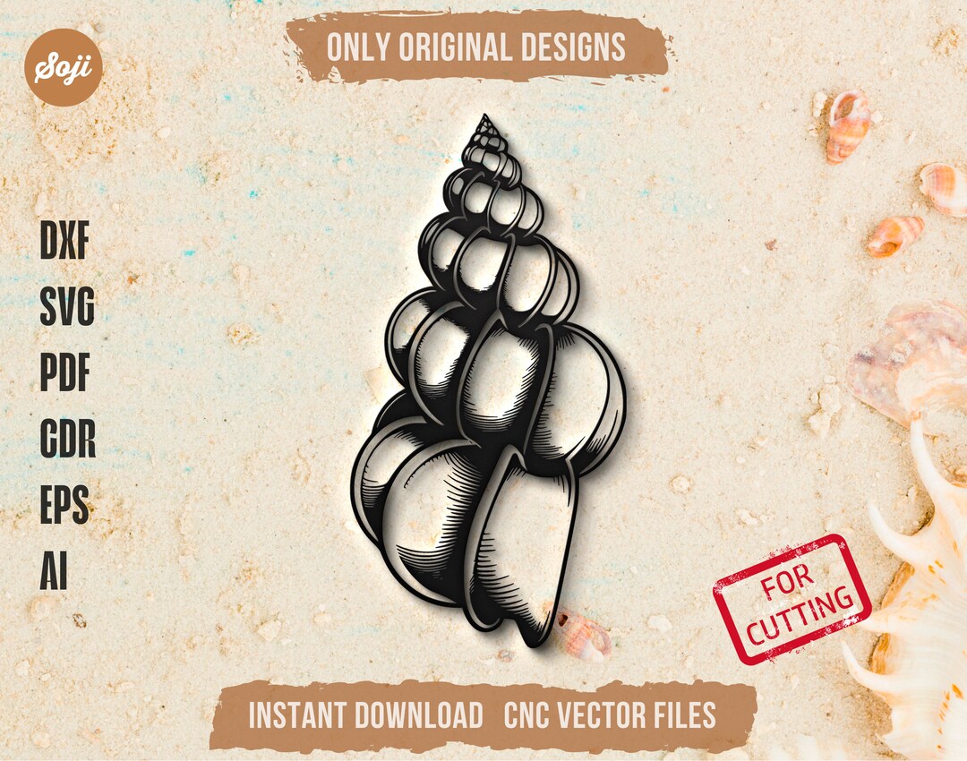 Sea Shell Svg Laser Cut Files Dxf File for Plasma Sea Shells Cricut Svg ...