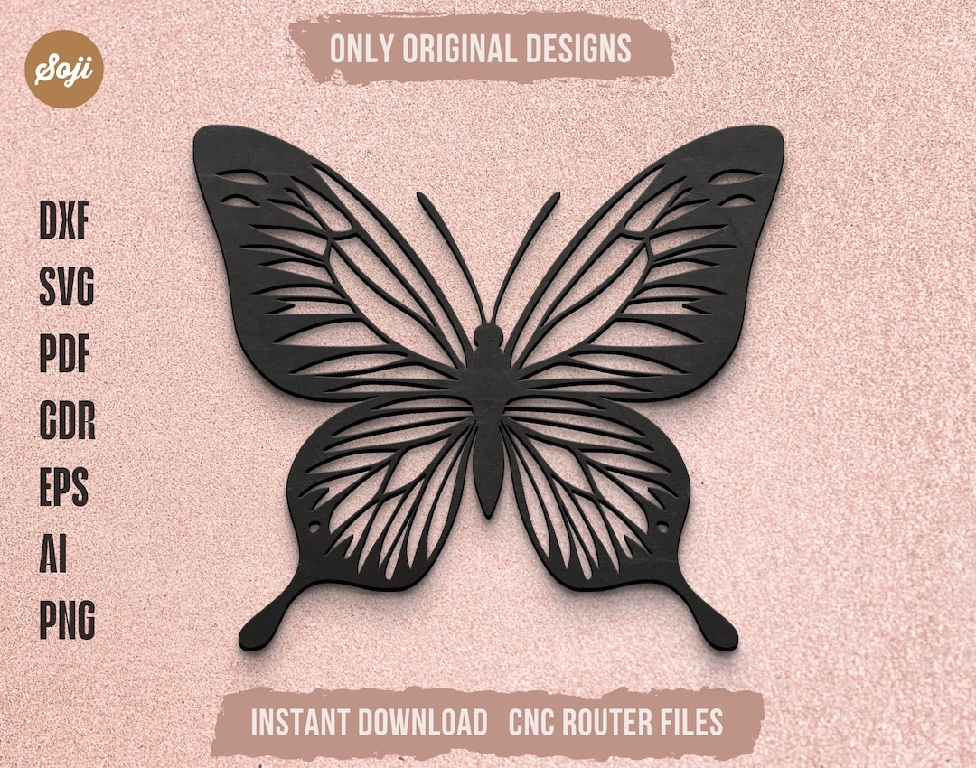 Butterfly Svg Laser Cut Files Dxf File for Laser Cricut Svg Files Cnc ...
