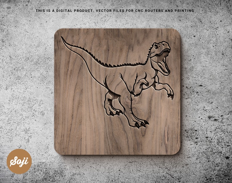 Dinosaur Svg Laser Cut Files Dxf File for Laser Raptor Svg Cricut Svg ...