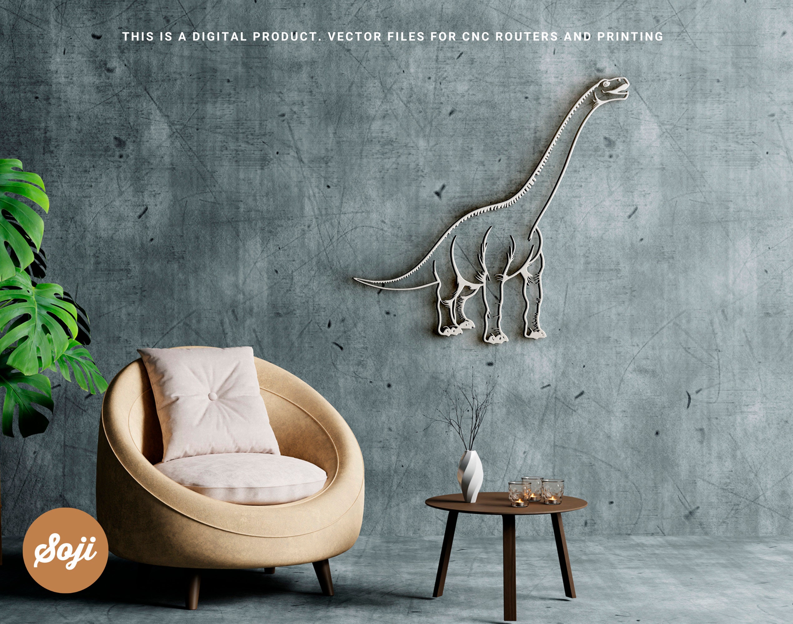 Dinosaur Svg Laser Cut Files Dxf File for Laser Diplodocus Cricut Svg ...