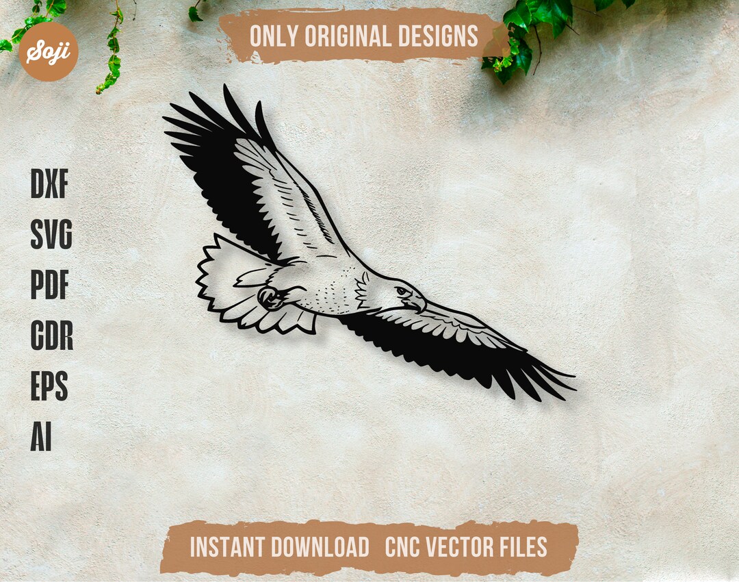 Eagle Svg Digital Prints Hawk Dxf File Cnc Router Files for Engraving ...
