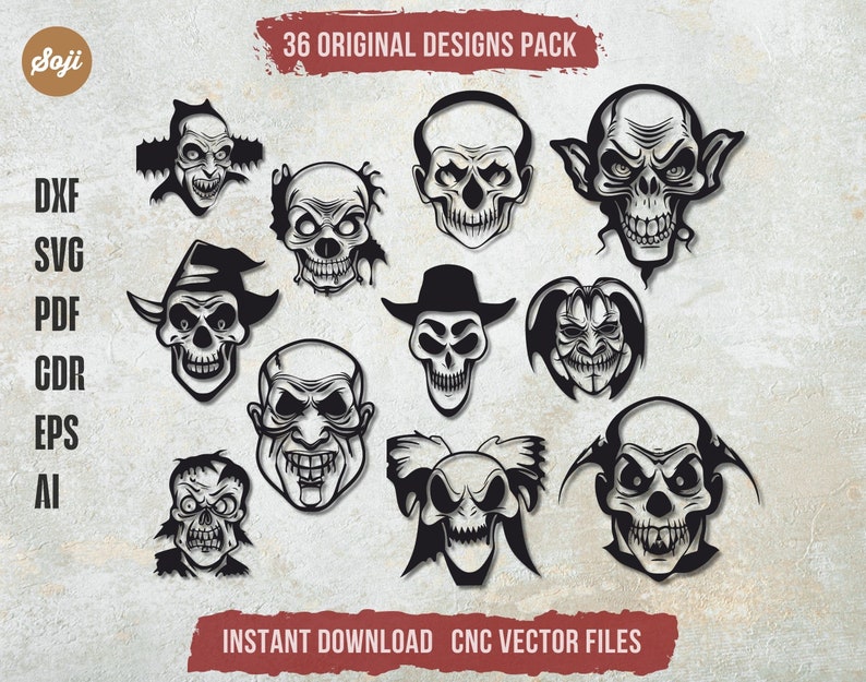 Monster Svg Bundle Digital Prints Horror Dxf File Spooky Svg Bundle Cnc ...