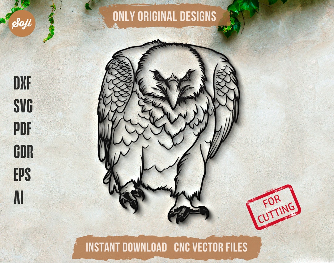 Angry Eagle Svg Laser Cut Files Dxf File for Laser Hawk Cricut Svg ...