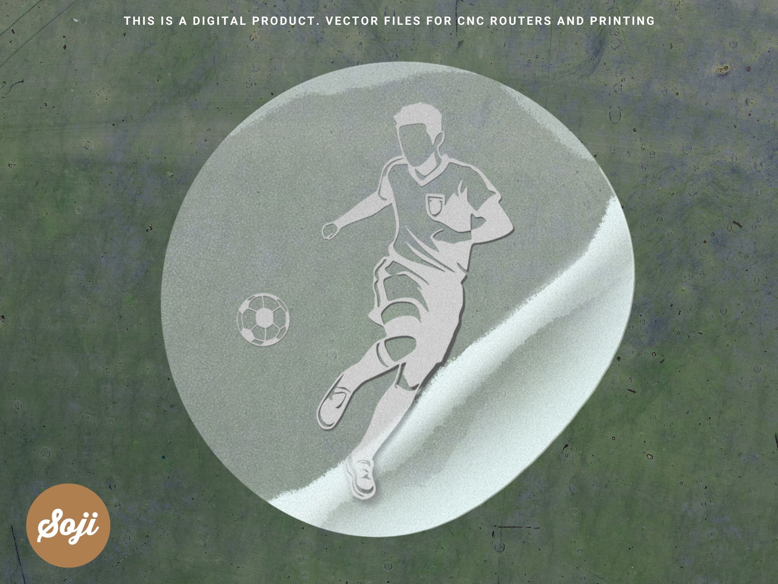 Soccer Player Svg Laser Cut Files Footballer Dxf File for Cnc Vector ...