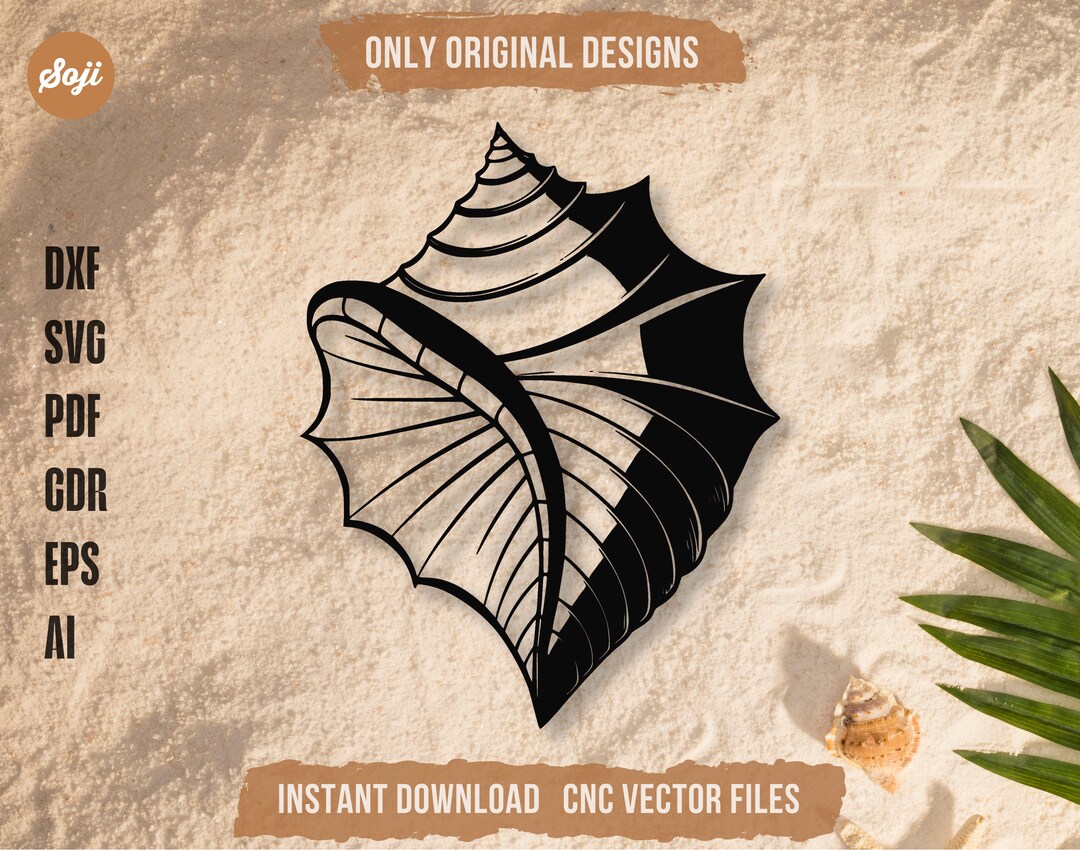 Sea Shell Svg Digital Prints Seashells Dxf File Cnc Router Files for ...