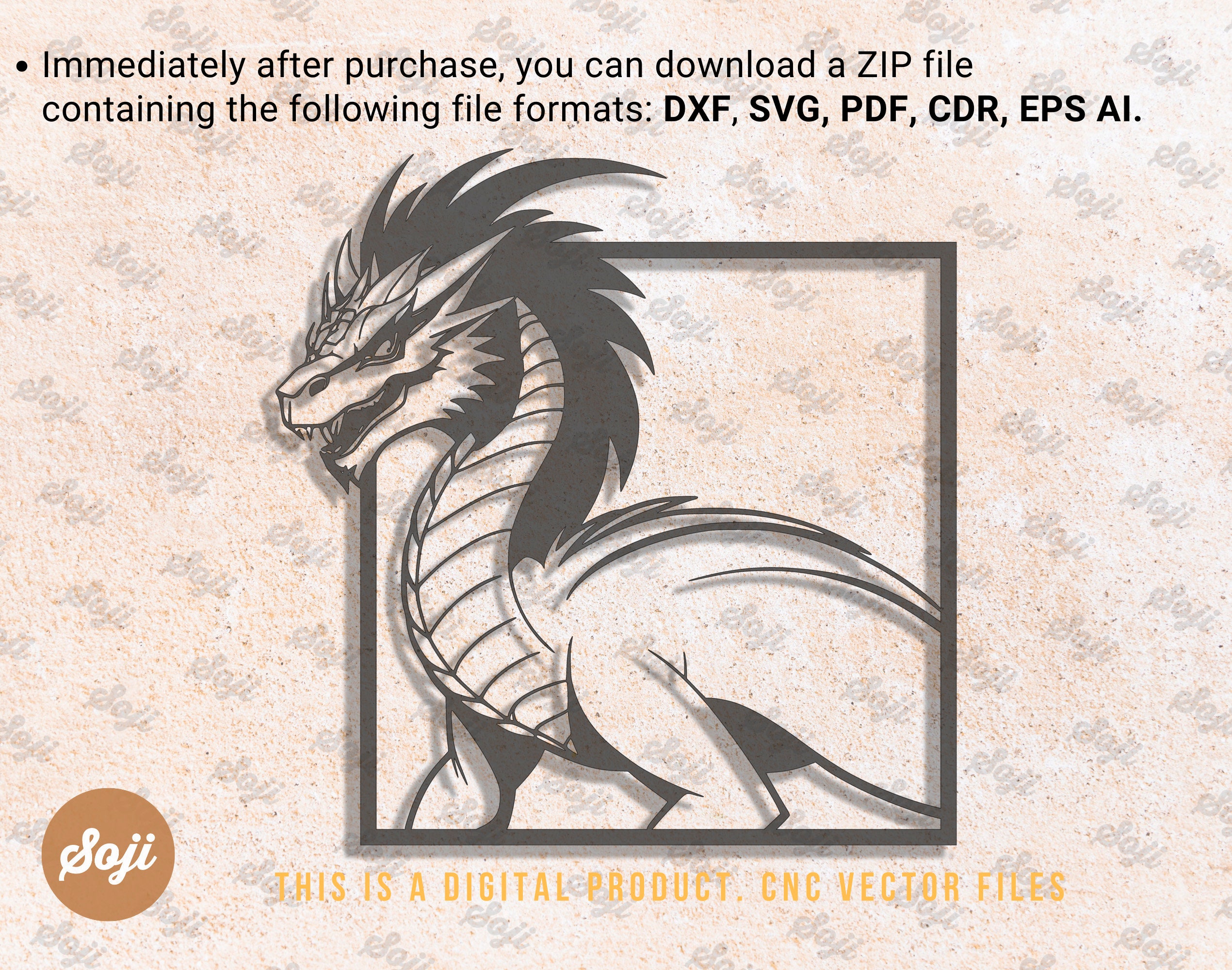 Dragon Svg Laser Cut Files Dxf File for Laser Dragons Cricut Svg Cnc ...