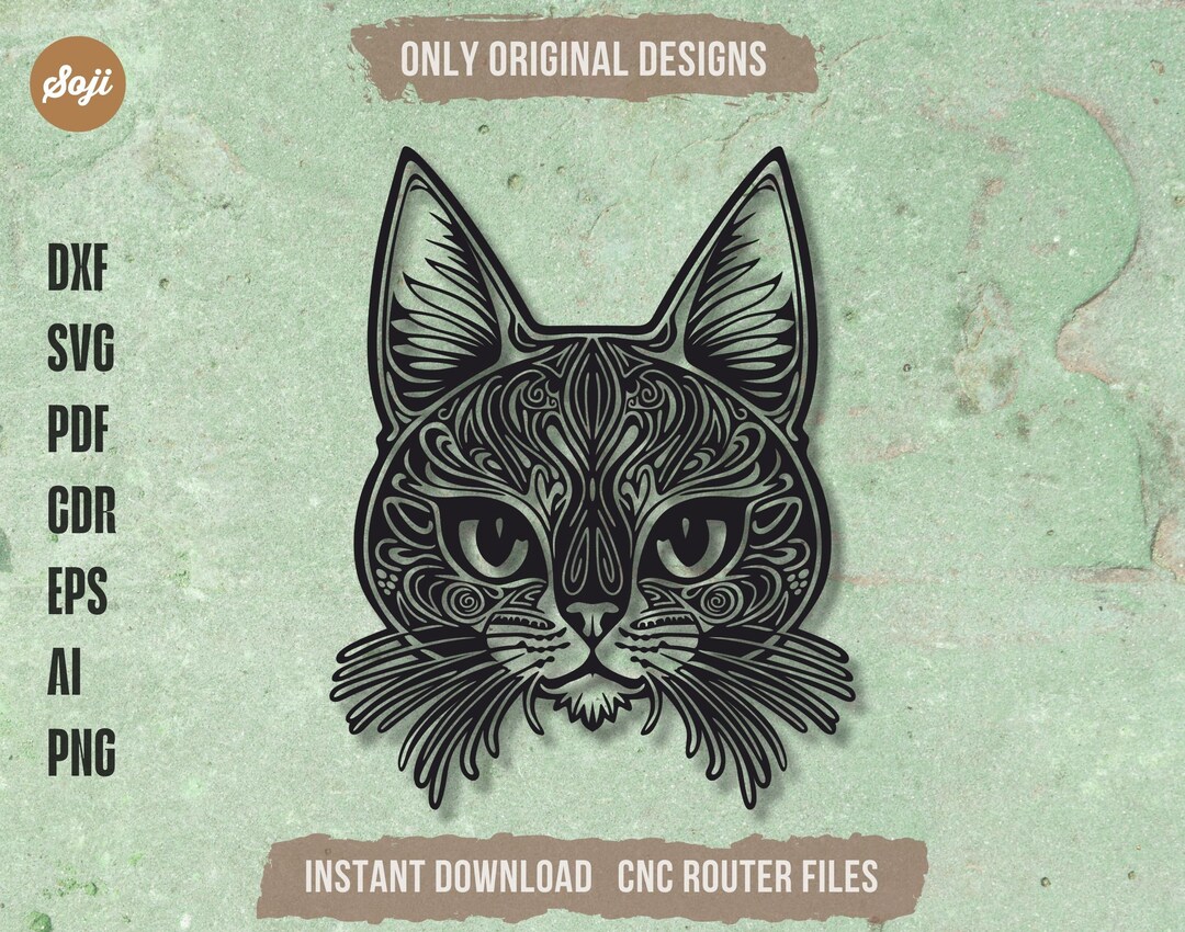 Buy Cat Svg Laser Cut Files Dxf File for Laser Cats Cricut Svg Cnc ...