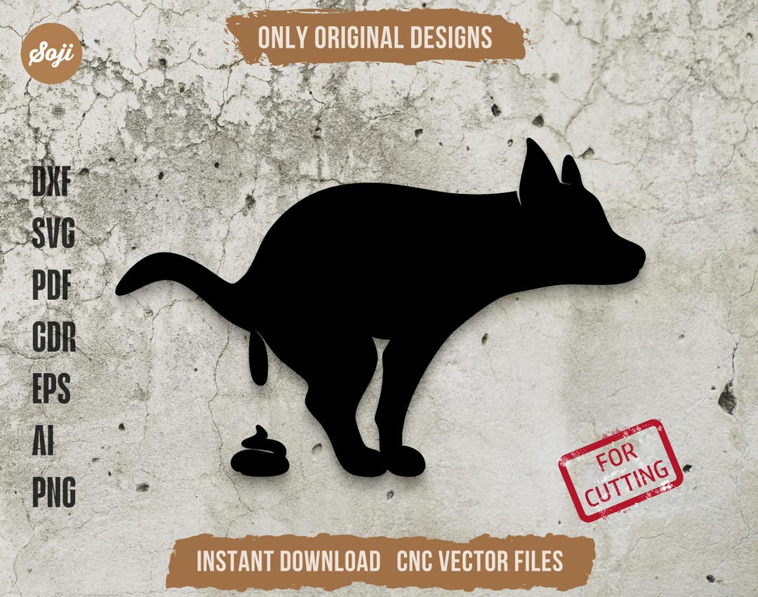 Funny Pooping Dog SVG – Laser Cut Dxf Cdr Vector File for Cnc, Cricut ...