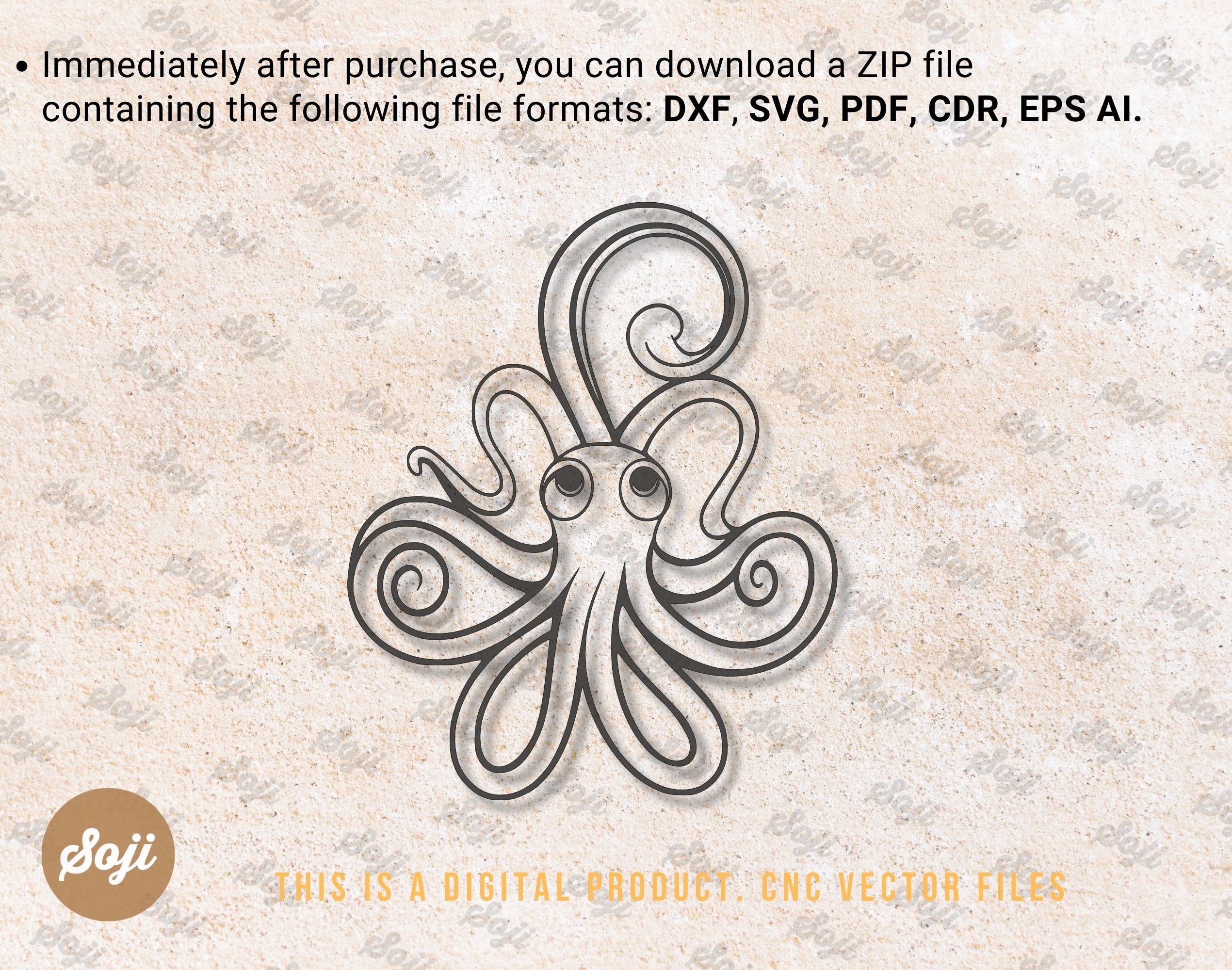Octopus Svg Laser Cut Files Dxf File for Plasma Animal Cricut Svg Cnc ...