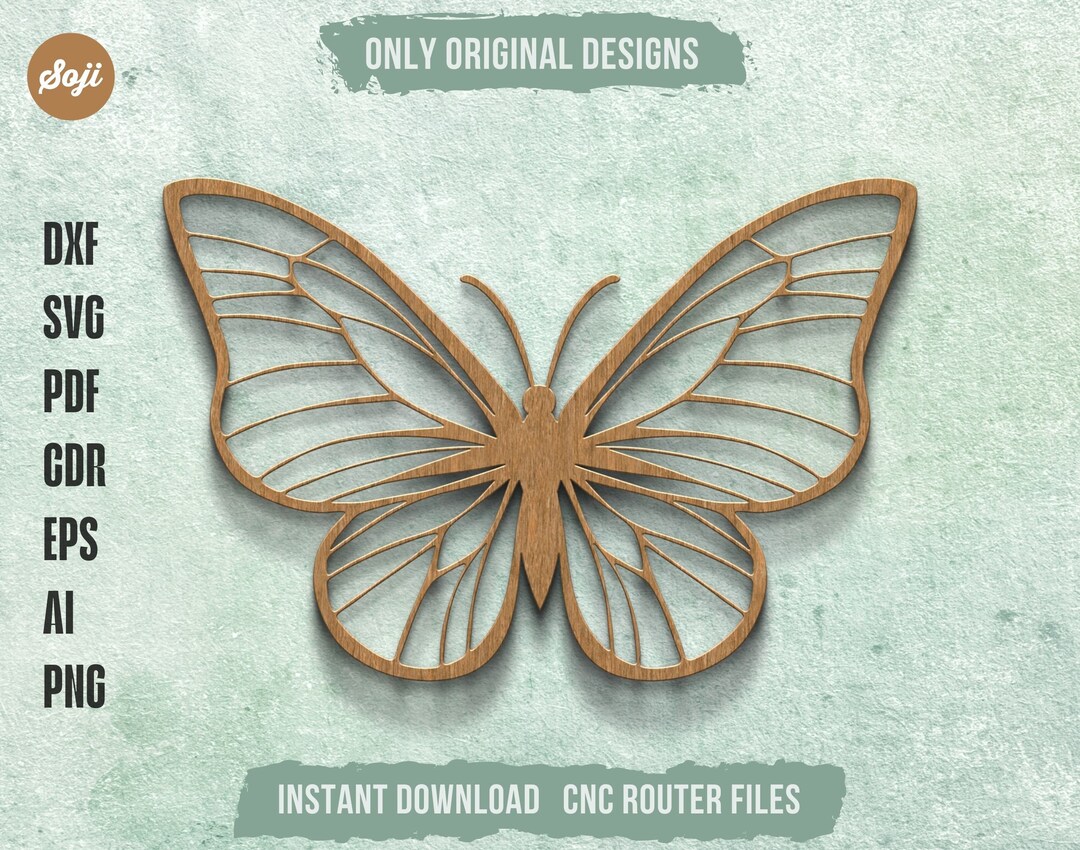 Butterfly Svg Laser Cut Files Dxf File for Laser Cricut Svg Files Cnc ...