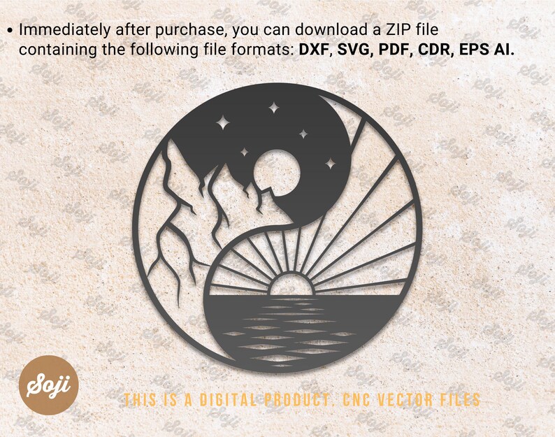 Yin Yang SVG – Laser Cut Dxf Cdr Vector File for Cnc, Cricut, Glowforge ...