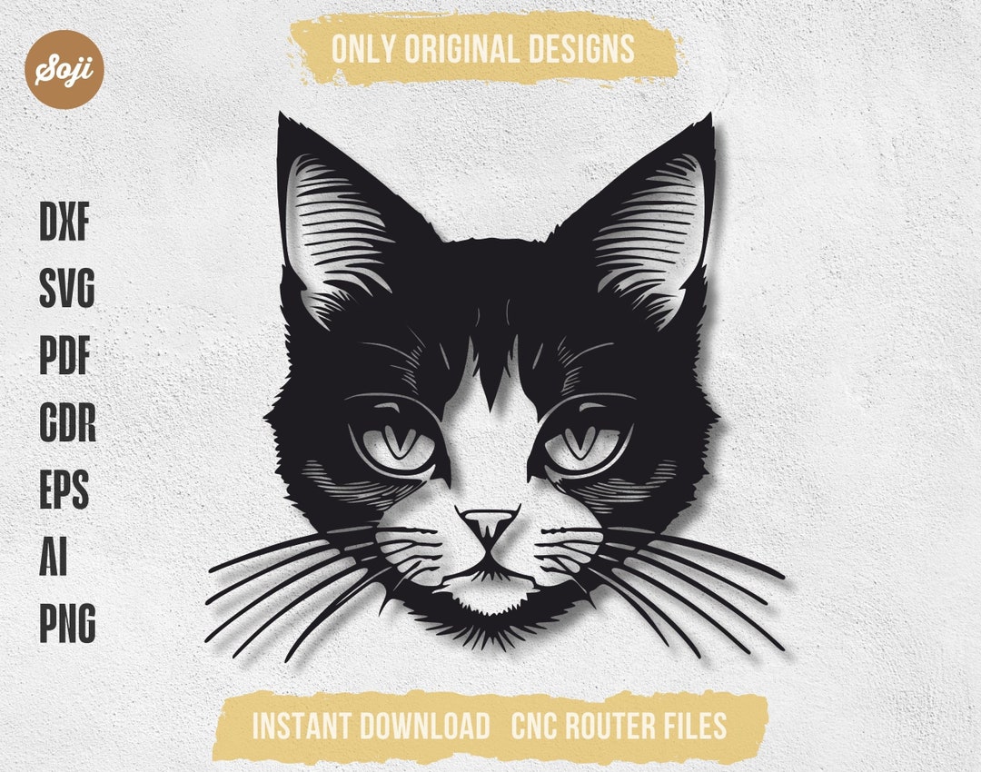 Cat Svg Laser Cut Files Dxf File for Laser Cats Cricut Svg Cnc Router ...