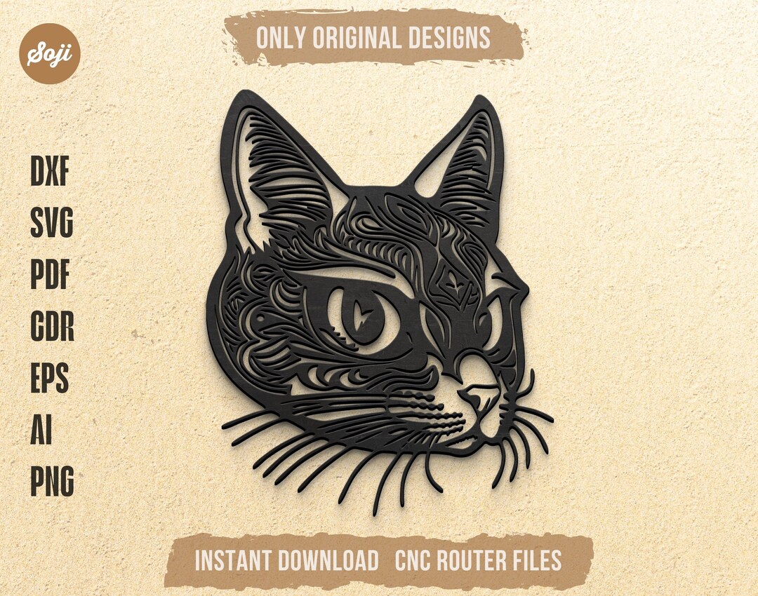 Cat Svg Laser Cut Files Dxf File for Laser Cats Cricut Svg Cnc - Etsy
