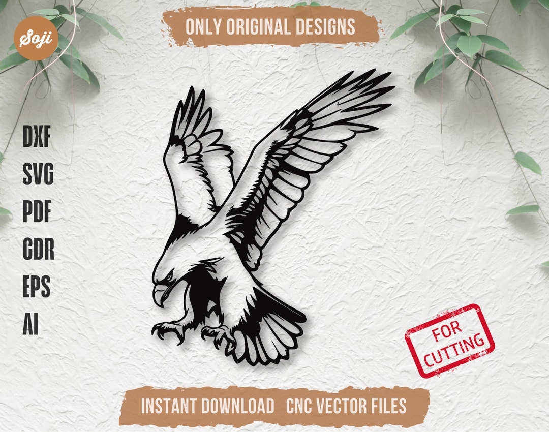 Flying Eagle Svg Laser Cut Files Dxf File for Laser Hawk Cricut Svg ...
