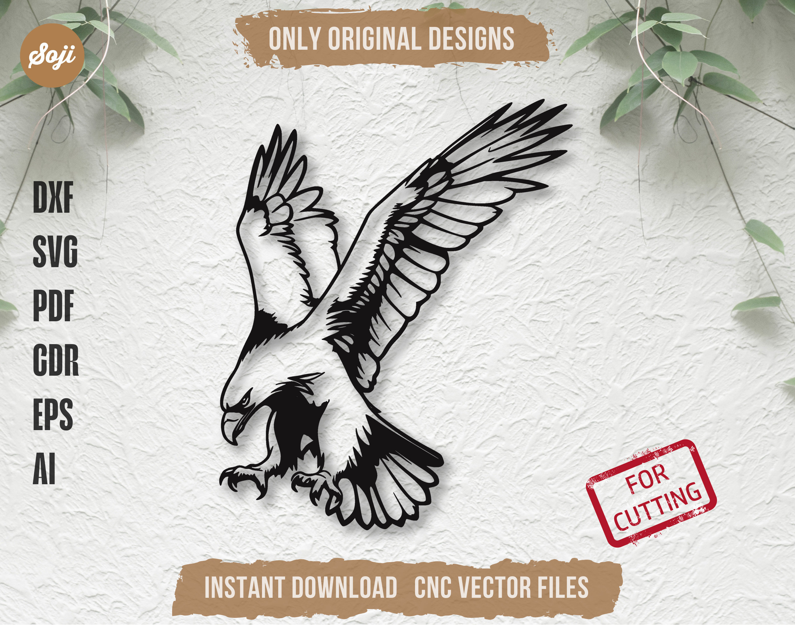 Flying Eagle Svg Laser Cut Files Dxf File for Laser Hawk Cricut Svg ...