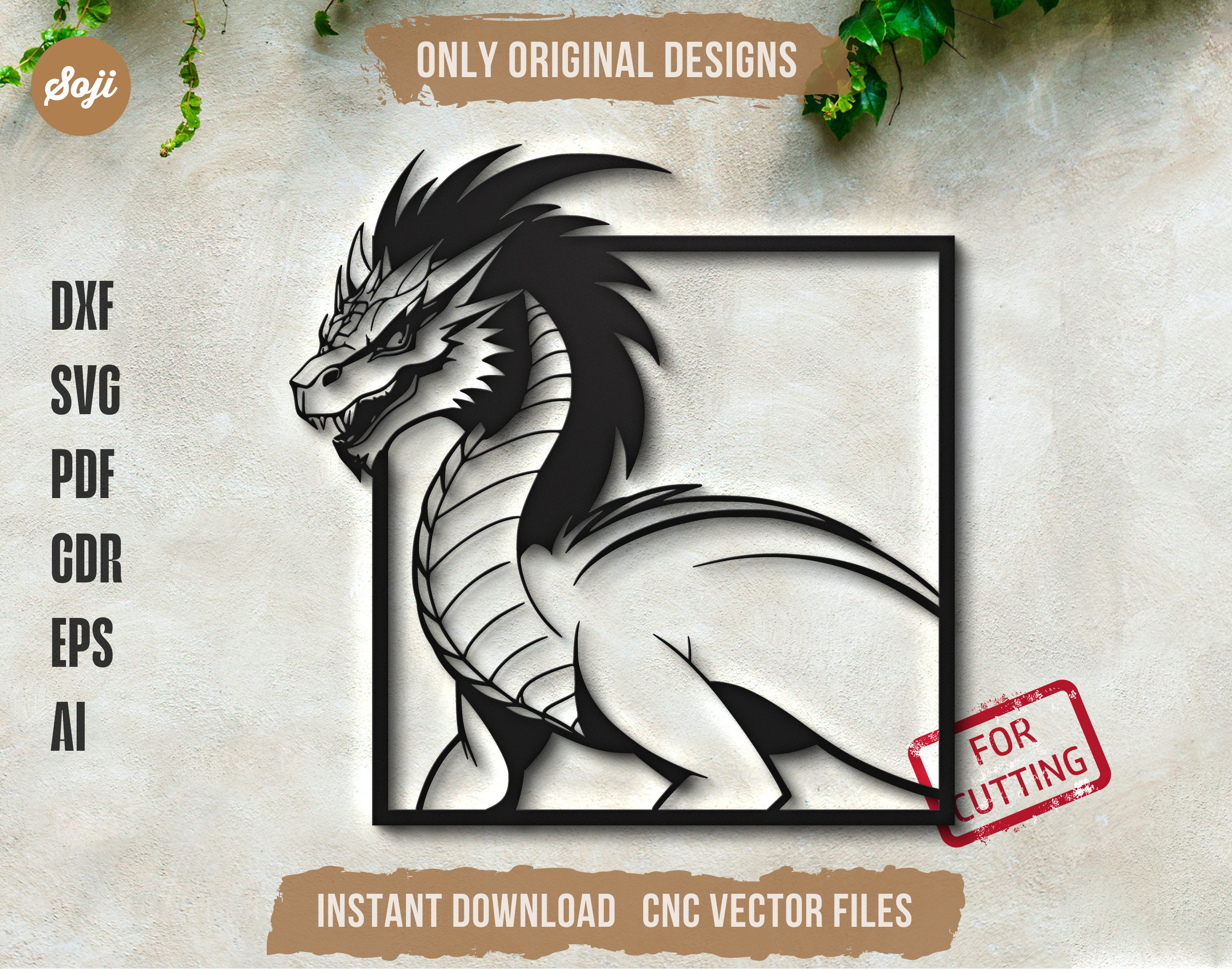 Dragon Svg Laser Cut Files Dxf File for Laser Dragons Cricut Svg Cnc ...