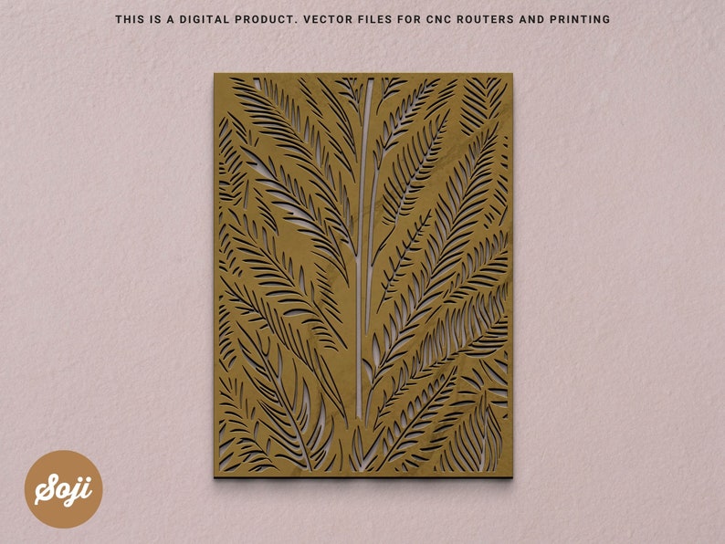Palm Leaves Panel Svg Laser Cut Files Dxf File Cricut Svg Files Cnc Router Files for Cutting ...