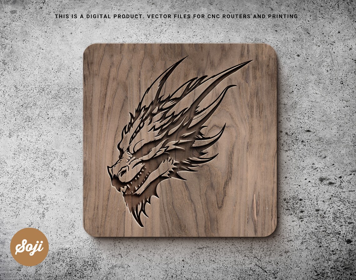 Dragon Svg Laser Cut Files Dxf File for Laser Dragons Cricut Svg Dragon ...