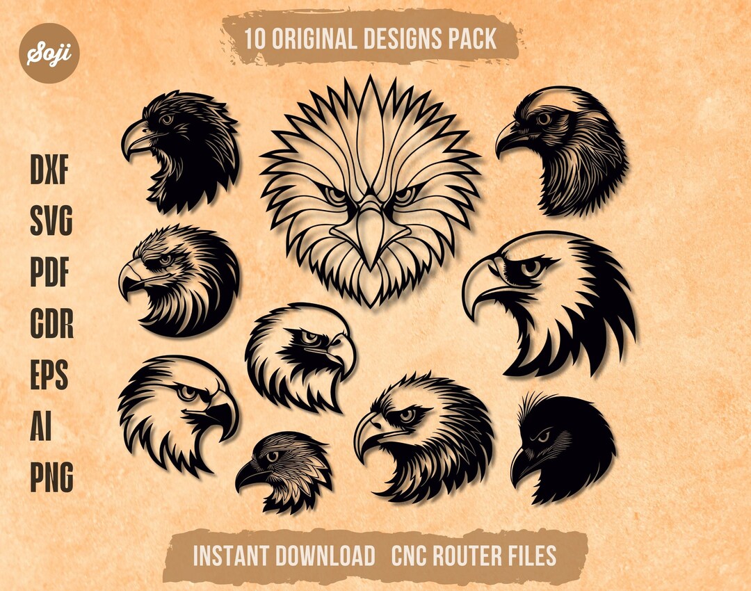 Eagle Head Svg Laser Cut Files Dxf File for Laser Hawk Cricut - Etsy UK