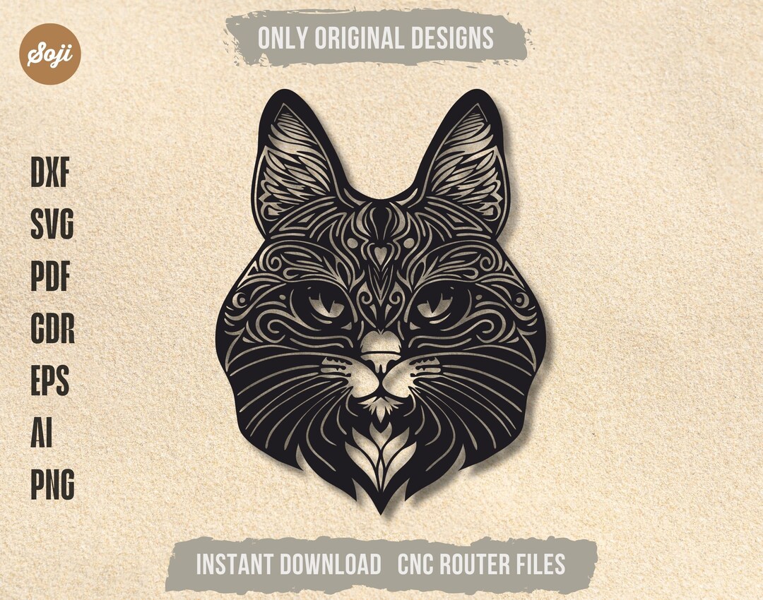 Cat Svg Laser Cut Files Dxf File for Laser Cats Cricut Svg Cnc Router ...