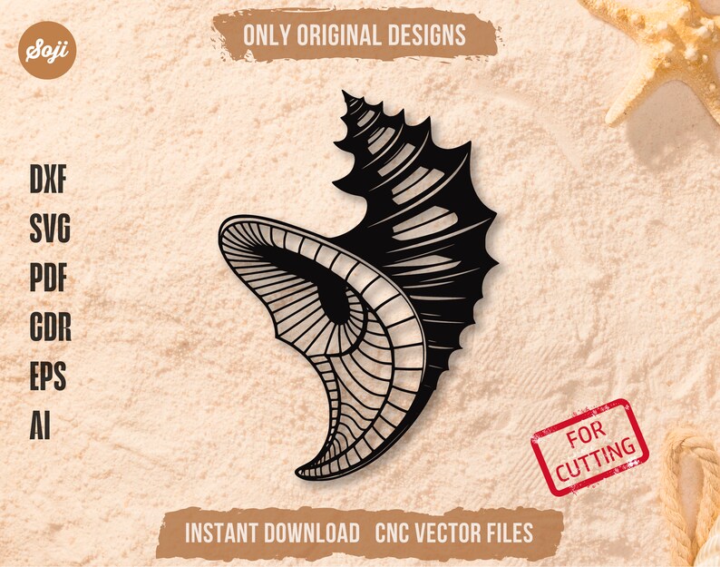 Sea Shell Svg Laser Cut Files Dxf File for Plasma Sea Shells Cricut Svg ...