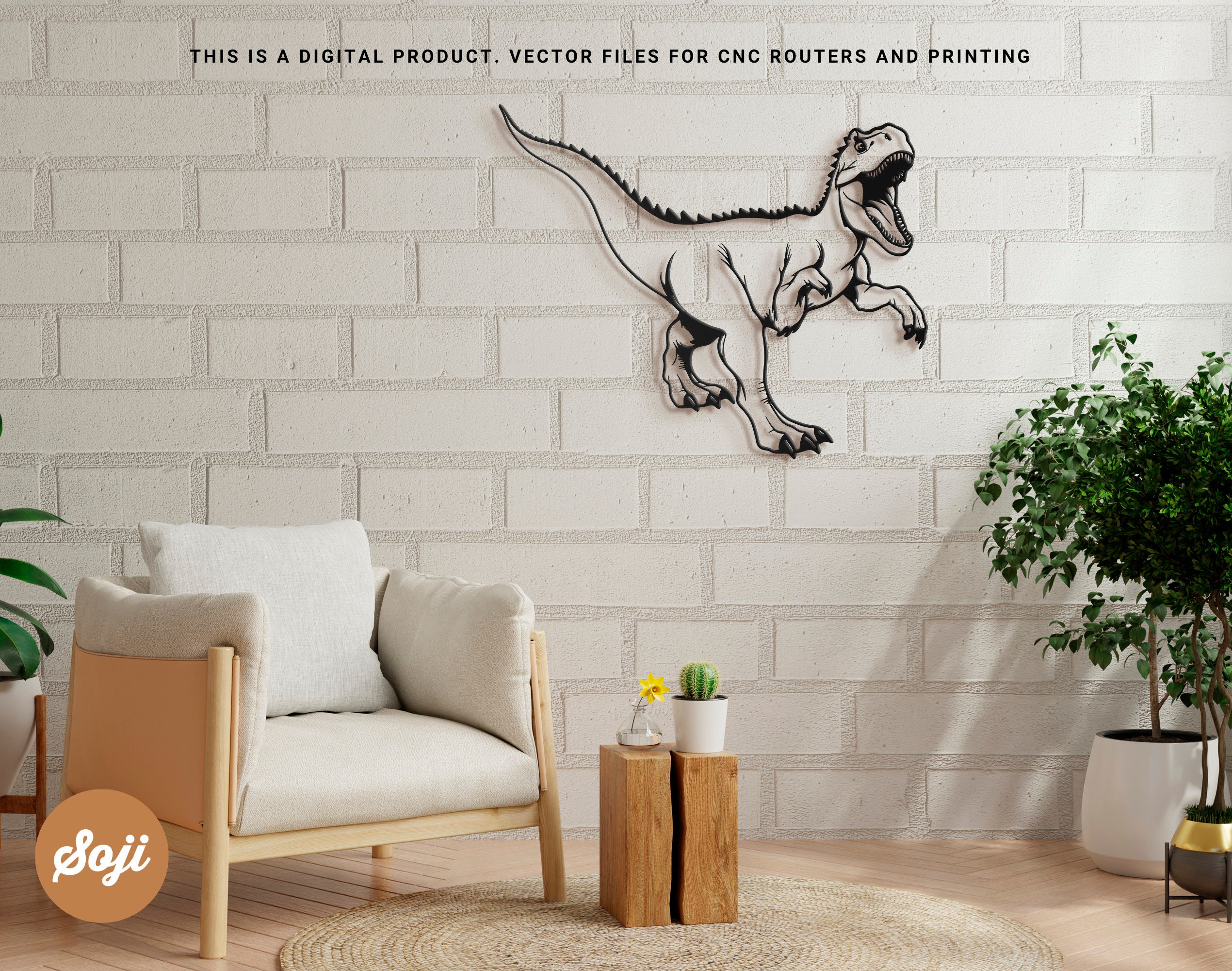 Dinosaur Svg Laser Cut Files Dxf File for Laser Raptor Svg Cricut Svg ...