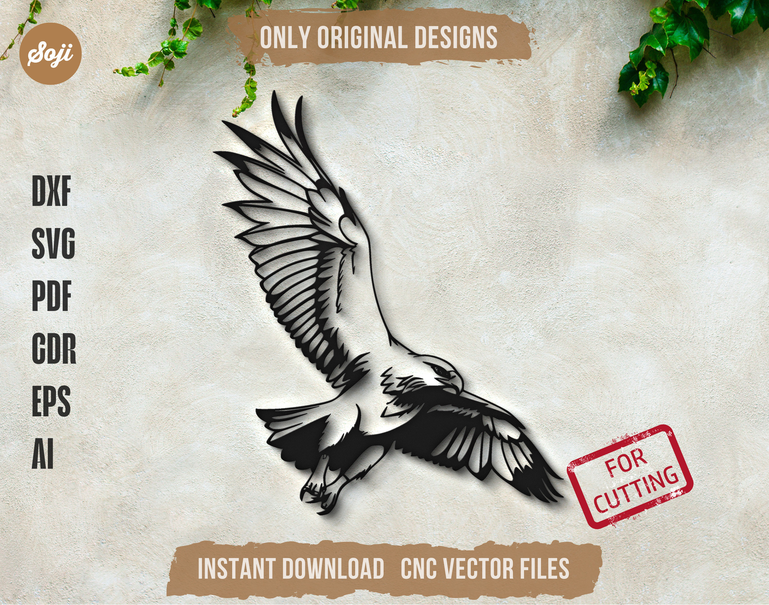 Flying Eagle Svg Laser Cut Files Dxf File for Laser Hawk Cricut Svg ...