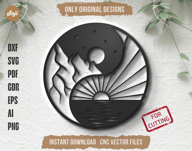 Yin Yang SVG – Laser Cut Dxf Cdr Vector File for Cnc, Cricut, Glowforge ...