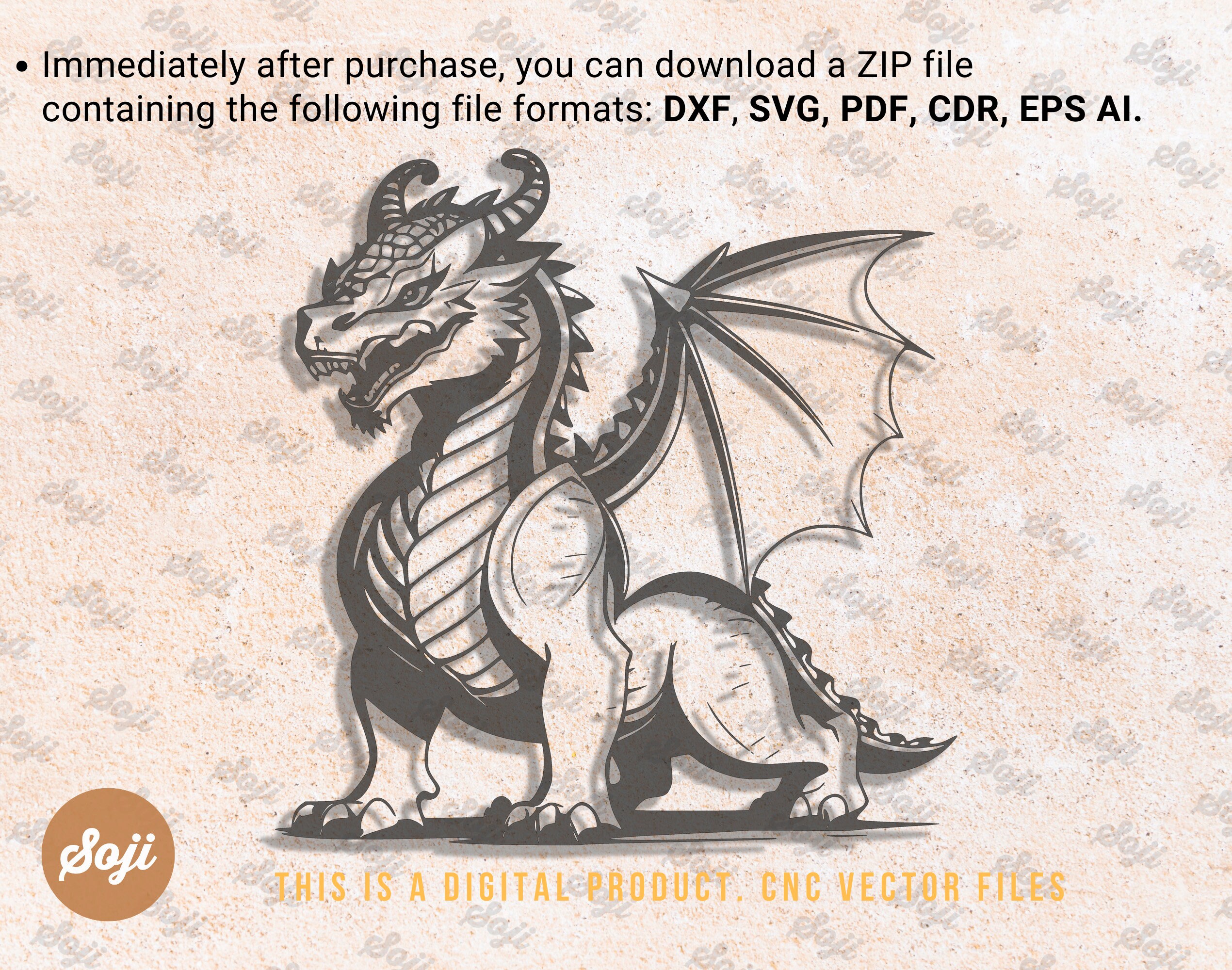 Dragon Svg Digital Prints Dragons Dxf File Svg Cnc Router Files for ...