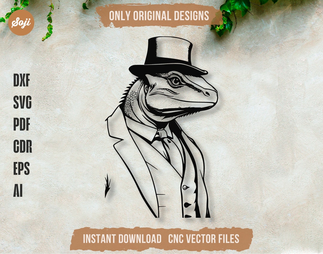 Lizard Head Svg Digital Prints Monitor Lizard Dxf File Cnc Router Files ...