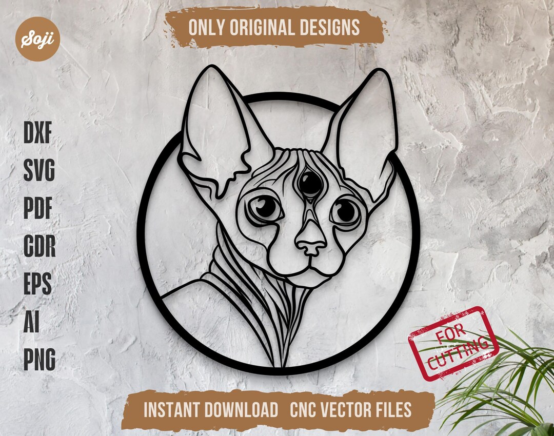 Third Eye Cat SVG – Laser Cut Dxf Cdr Vector File for Cnc, Cricut ...