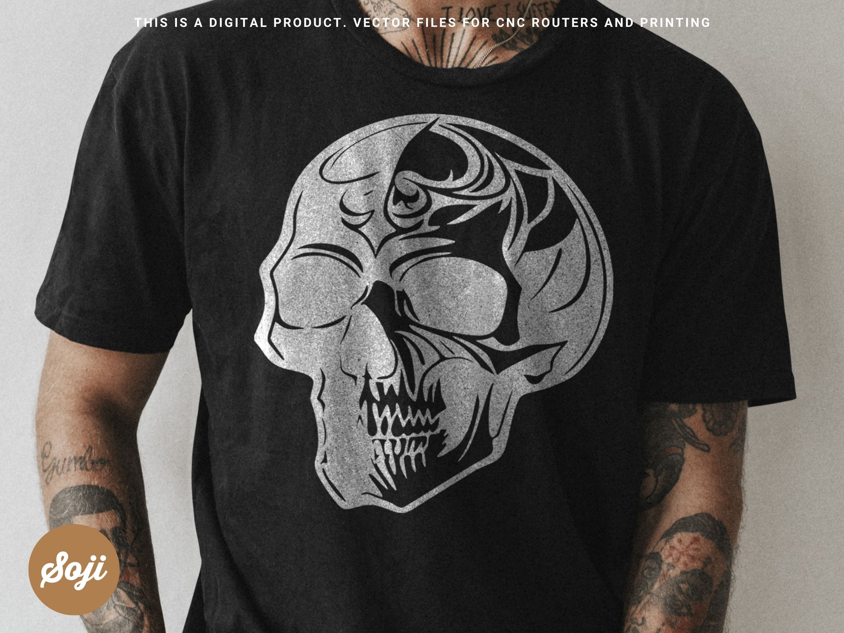 Skull Svg Laser Cut Files Dxf File for Laser Cricut Svg Files Cnc ...