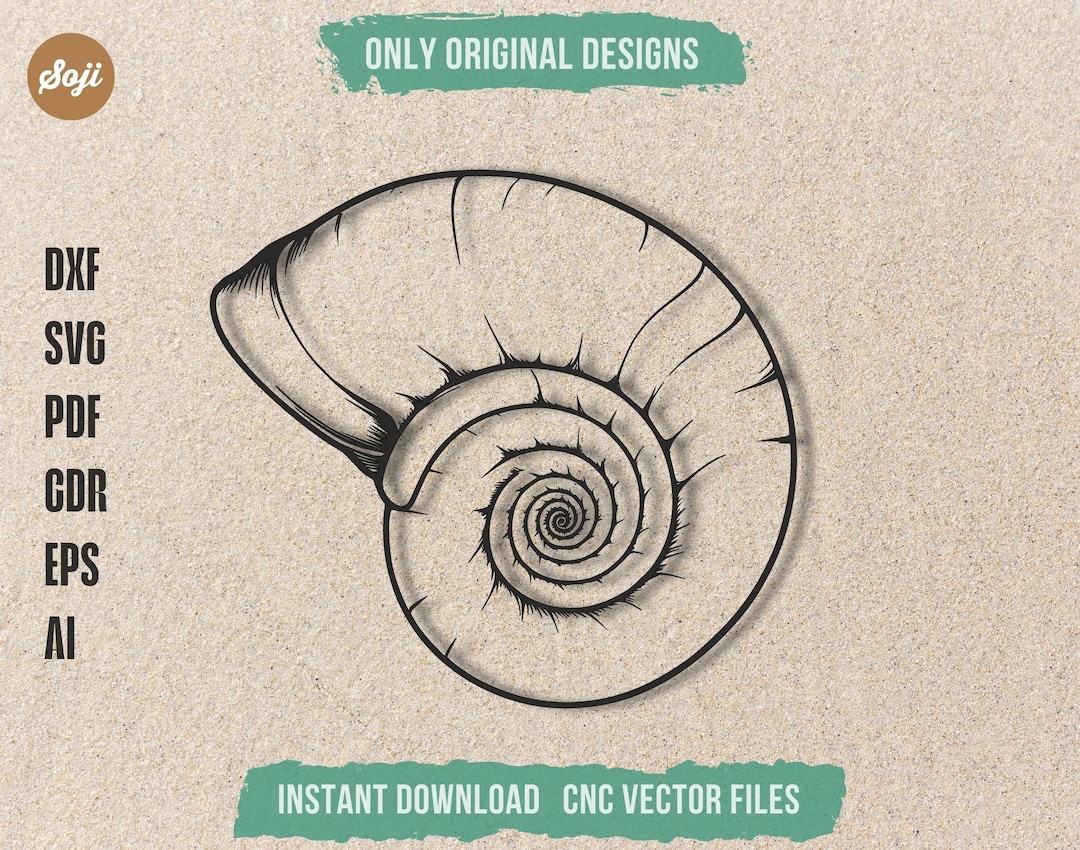 Sea Shell Svg Laser Cut Files Dxf File for Plasma Sea Shells Cricut Svg ...