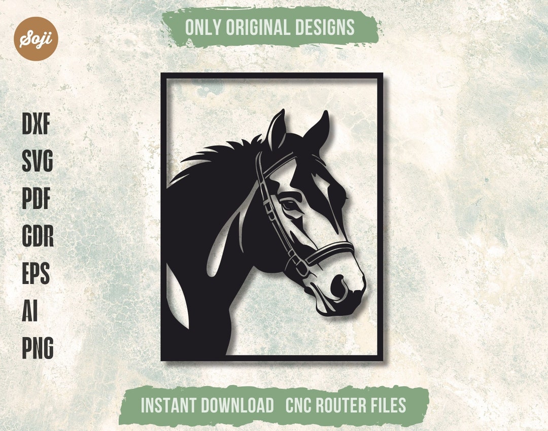 Horse Svg Laser Cut Files Dxf File for Laser Cricut Svg Files Cnc ...