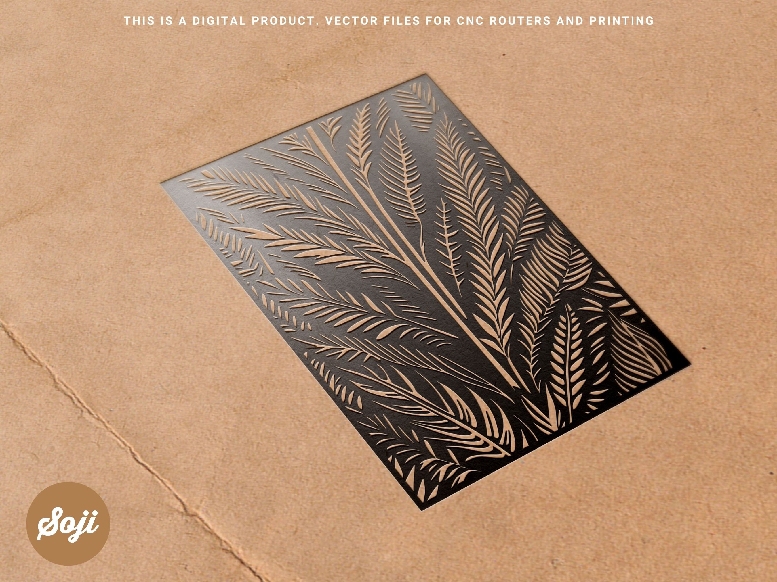 Palm Leaves Panel Svg Laser Cut Files Dxf File Cricut Svg Files Cnc Router Files for Cutting ...