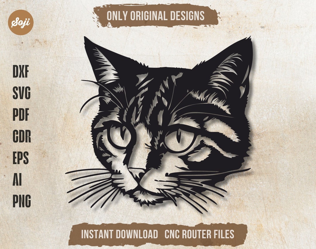 Cat Svg Laser Cut Files Dxf File for Laser Cats Cricut Svg Cnc Router ...