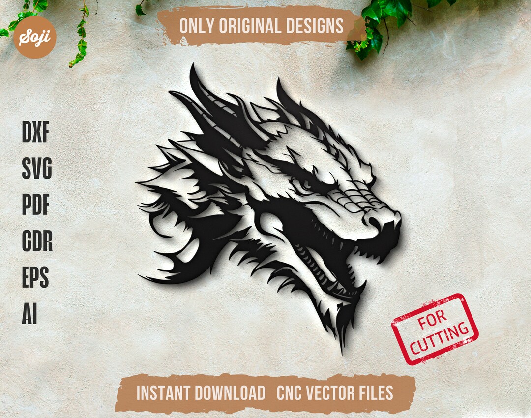 Dragon svg laser cut files Dxf file for laser Dragons cricut svg Dragon ...