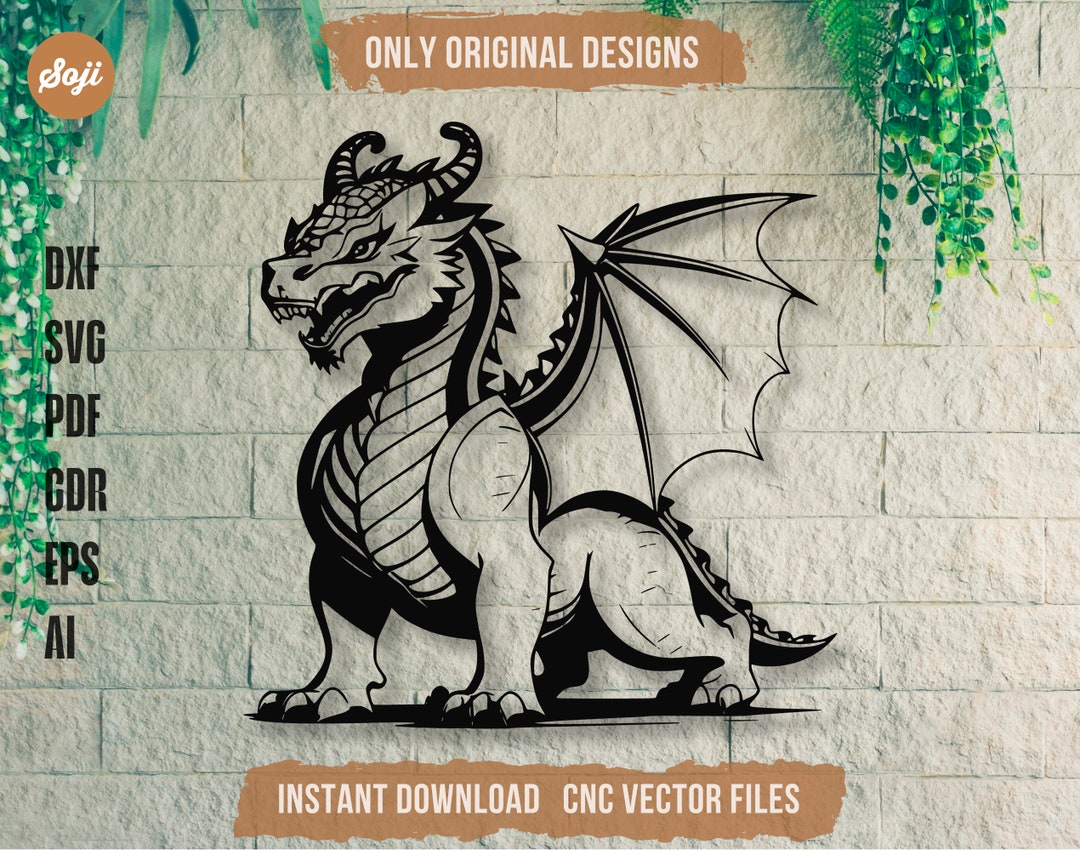 Dragon Svg Digital Prints Dragons Dxf File Svg Cnc Router Files for ...