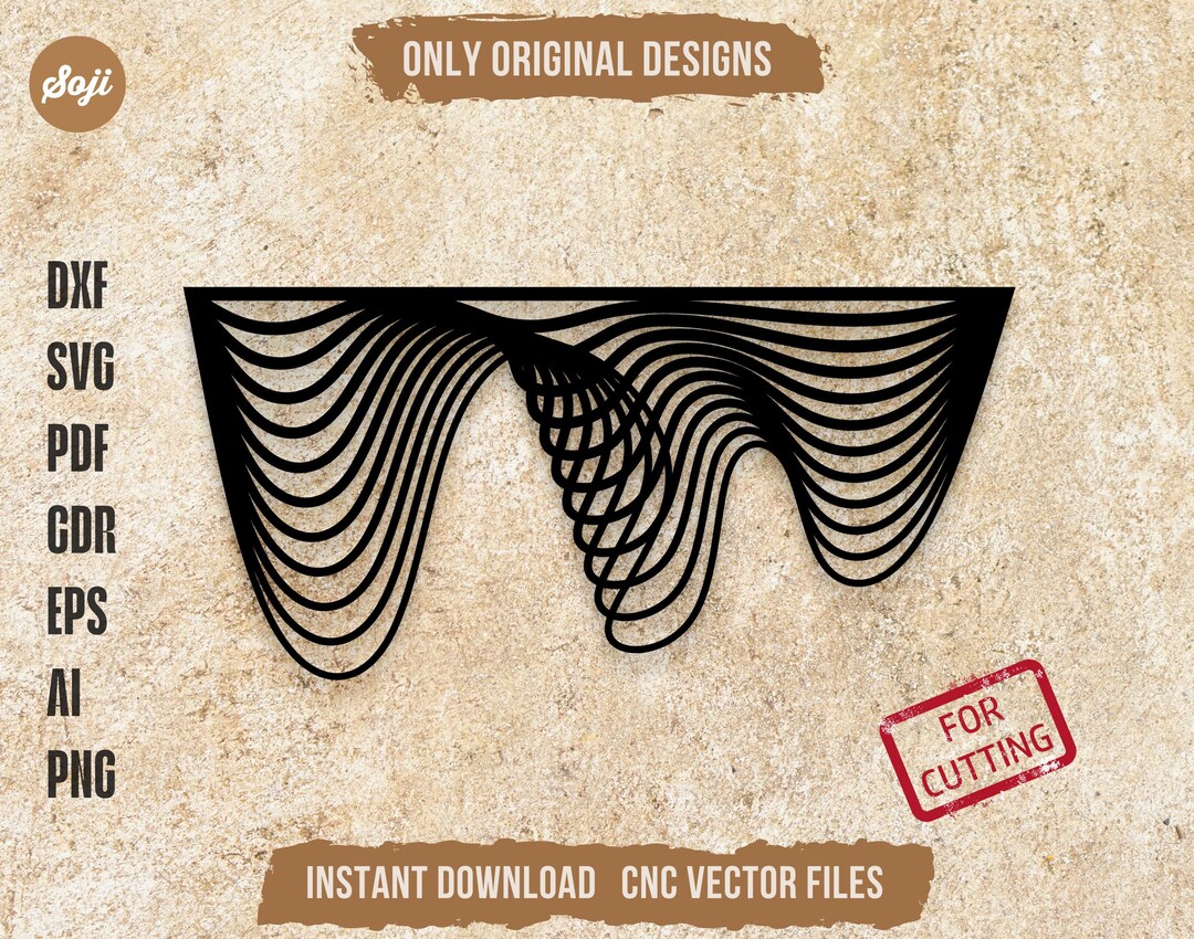 Wave Illusion SVG – Laser Cut Dxf Cdr Vector File for Cnc, Cricut ...